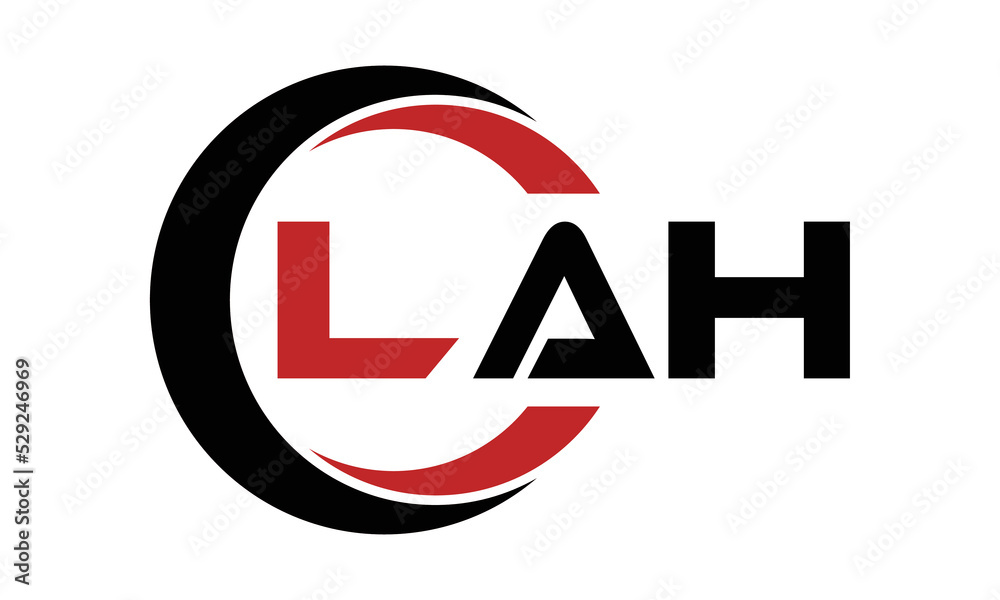 LAH three letter swoosh logo design vector template | monogram logo ...