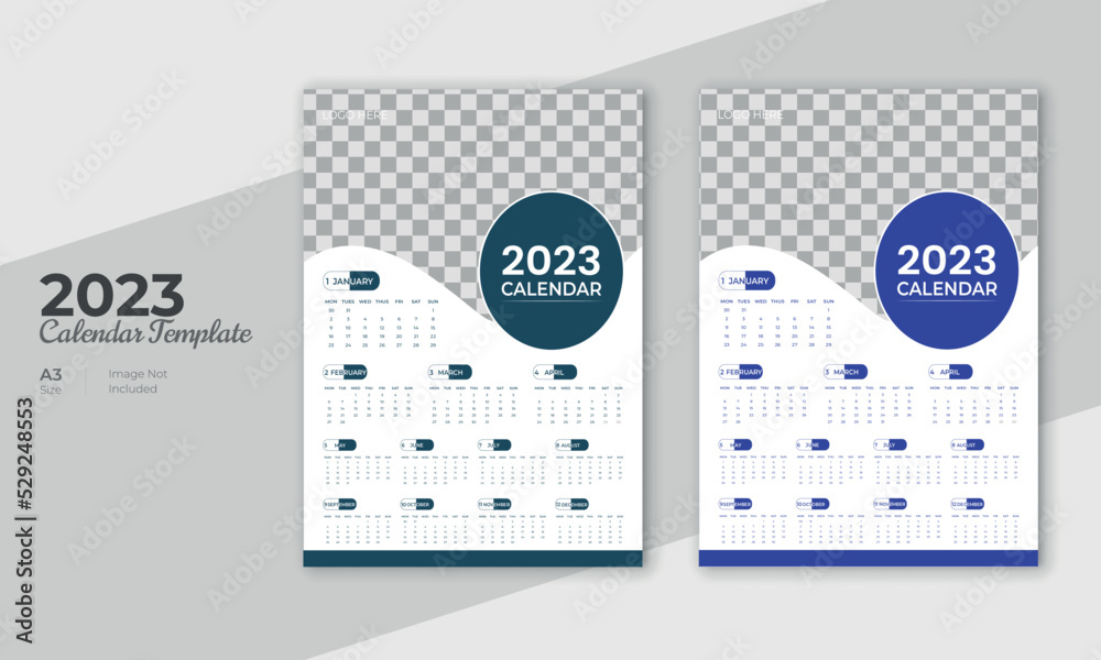Calendar 2023 year. Week starts Sunday. Stationery 2023 vertical ...