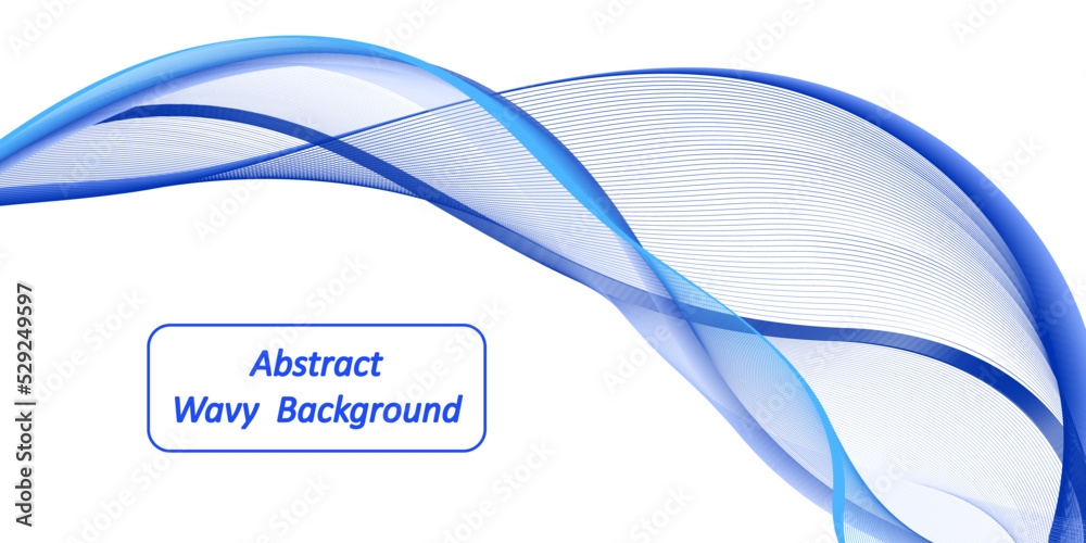 Blue wave swirl swoosh. Undulate dynamic curve lines, wavy background ...