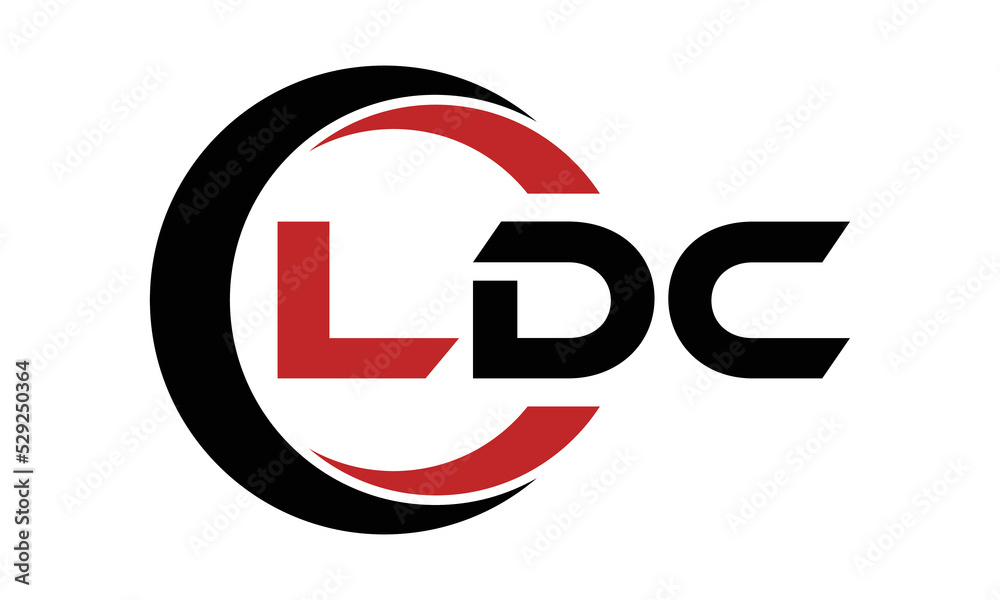 LDC three letter swoosh logo design vector template | monogram logo ...