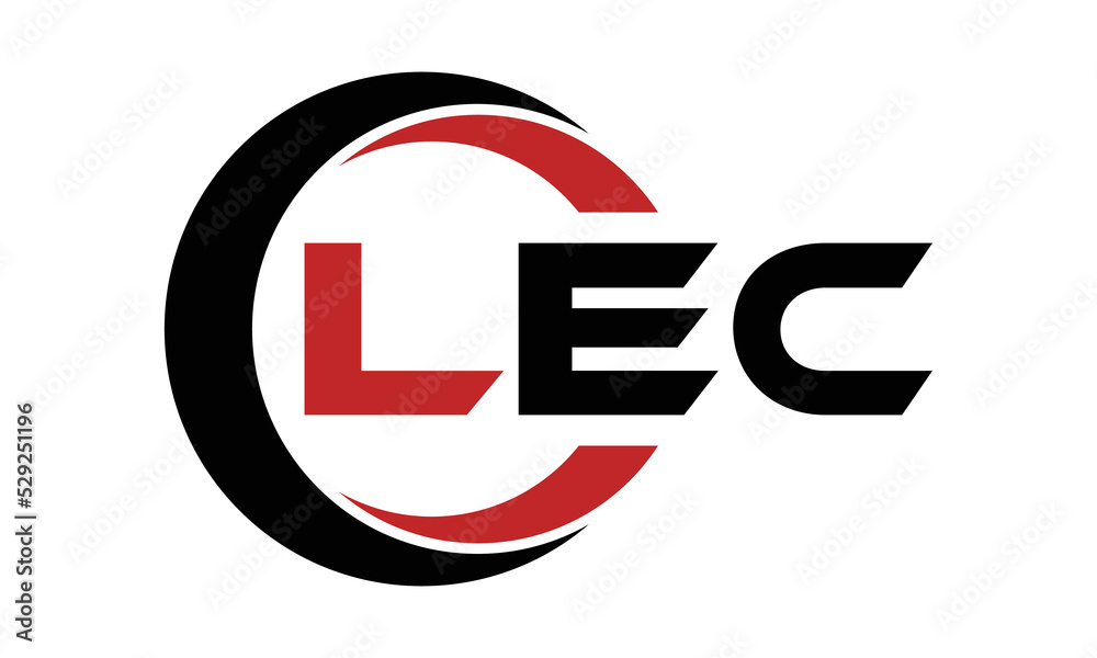 LEC three letter swoosh logo design vector template | monogram logo ...