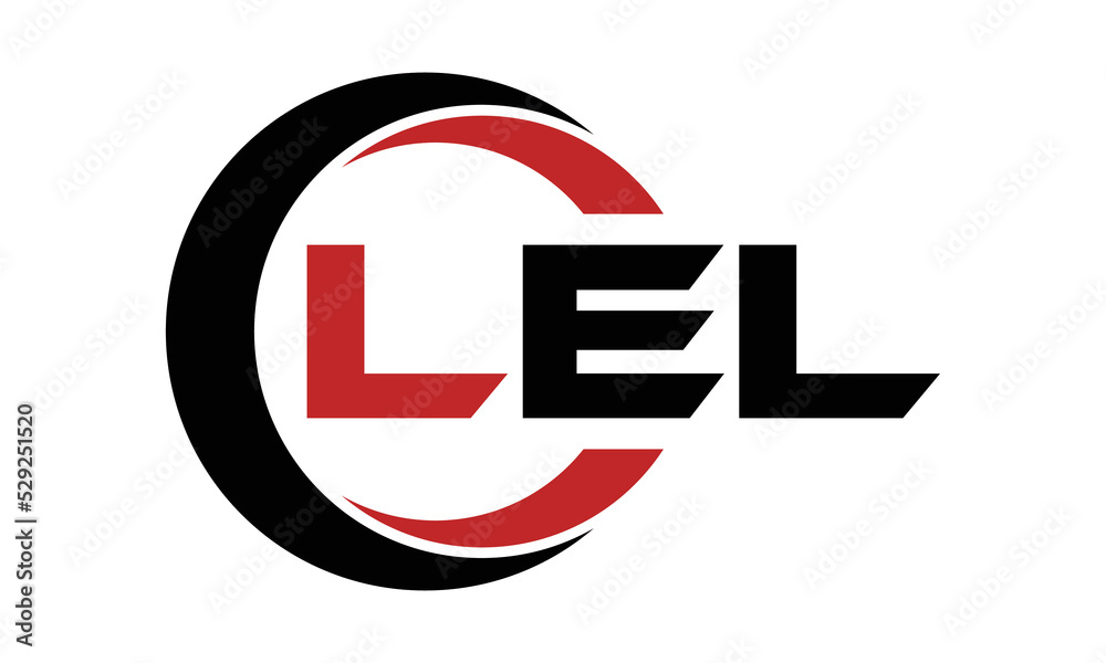 LEL three letter swoosh logo design vector template | monogram logo ...