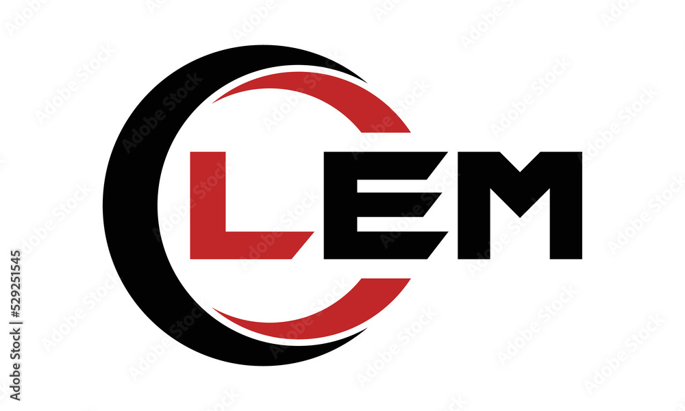 Vetor de LEM three letter swoosh logo design vector template | monogram ...
