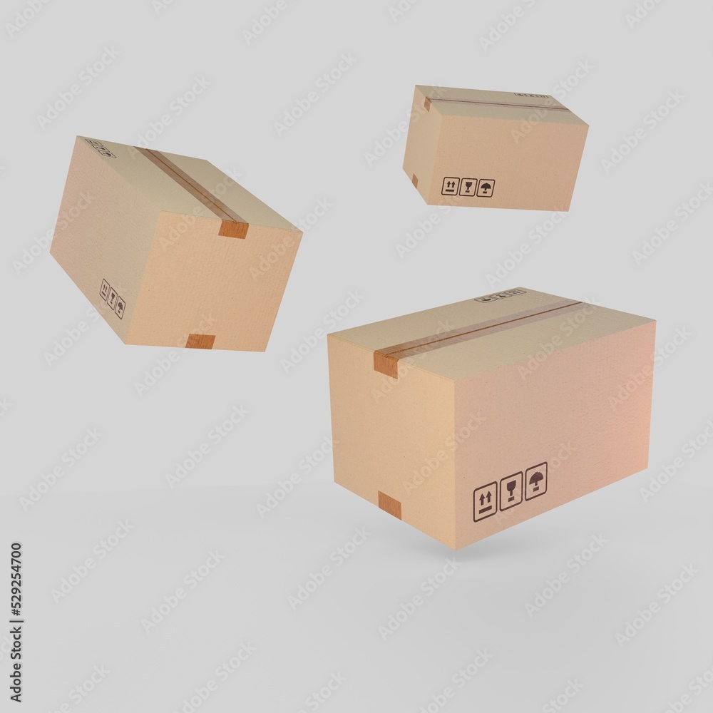 Packing material or just cardboard. Cardboard boxes in flight ...