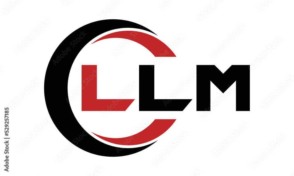 LLM three letter swoosh logo design vector template | monogram logo ...