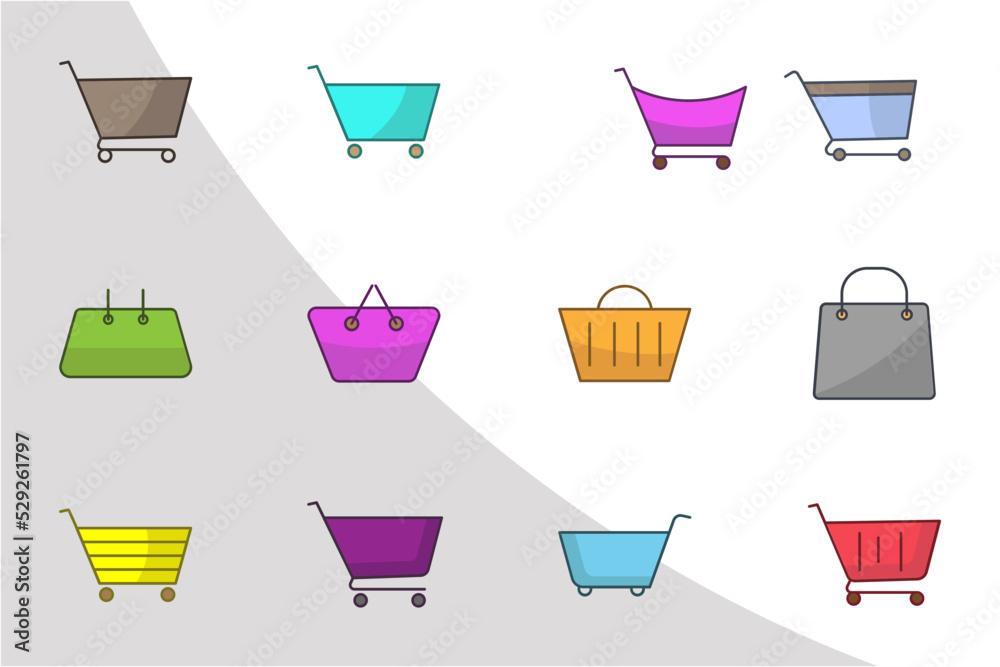 Shopping Cart Color, Shopping Carts Svg, Cloud Bundle, Icon Bundle ...