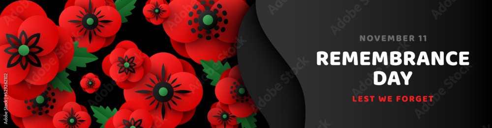 Remembrance Day header or voucher template, Memorial Anzac card flyer ...