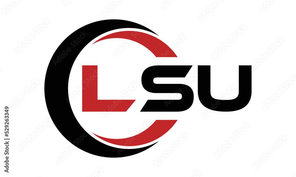 LSU three letter swoosh logo design vector template | monogram logo ...