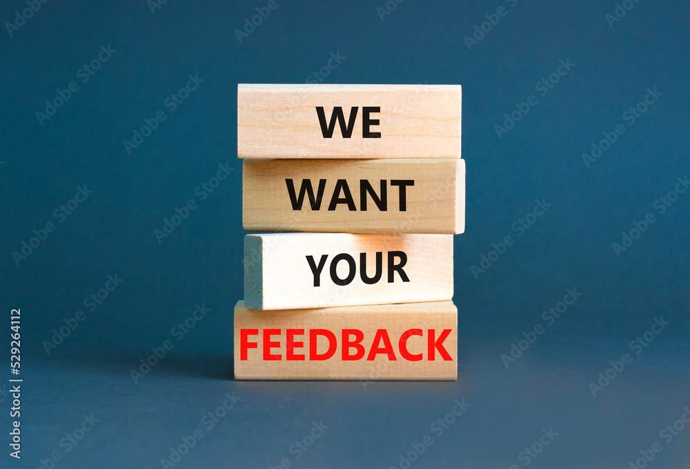 Support and we want your feedback symbol. Concept words We want your ...