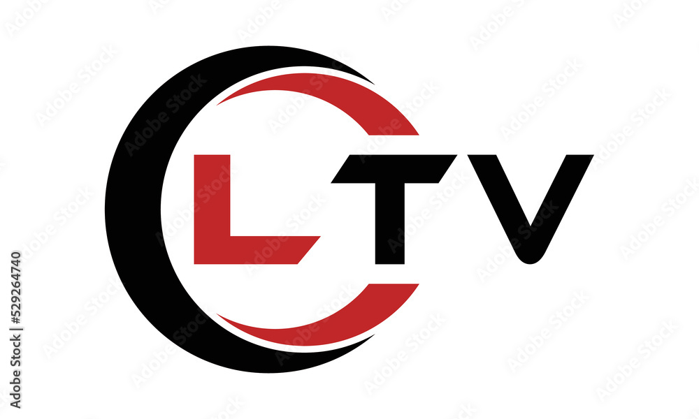 LTV three letter swoosh logo design vector template | monogram logo ...