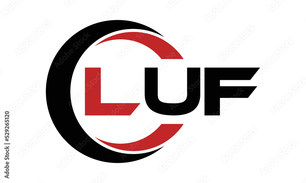 LUF three letter swoosh logo design vector template | monogram logo ...