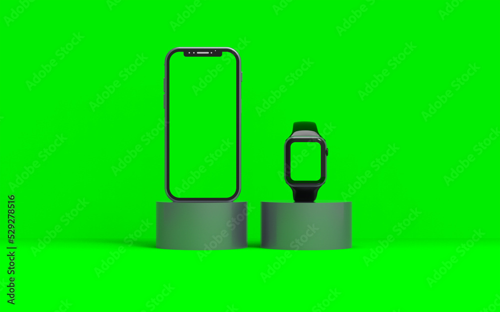 mobile phone and watch, green screen effects, background presentation ...