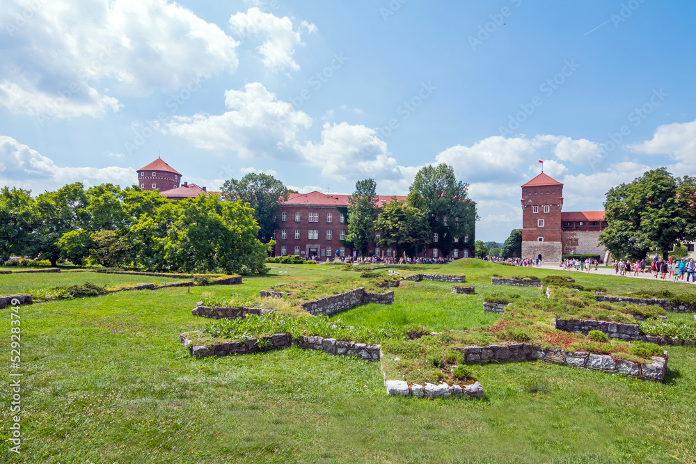 The Wawel Royal Castle, a castle residency located in central Krakow ...