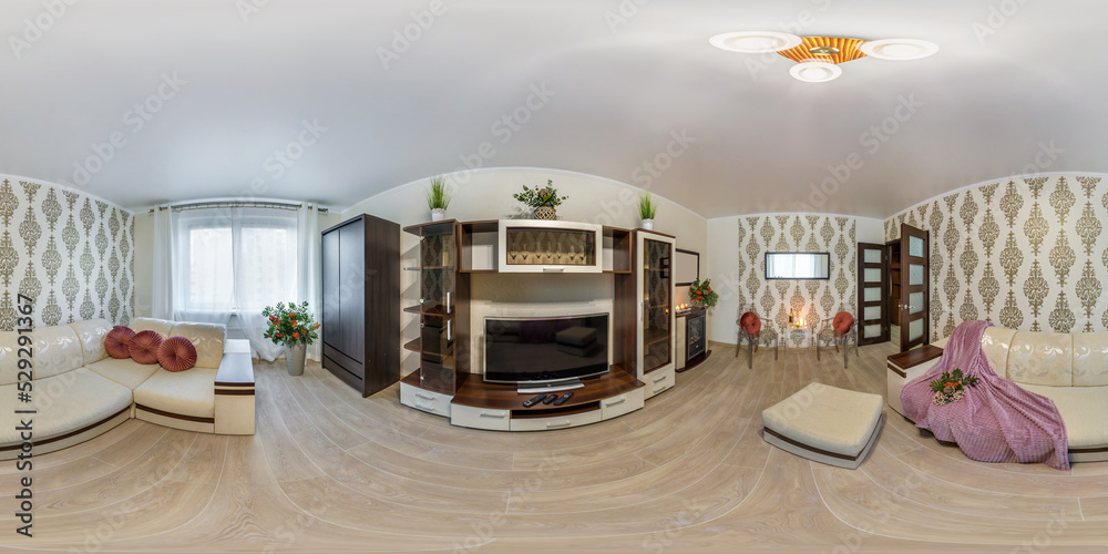 spherical hdri 360 panorama in interior of vip guest room hall in ...