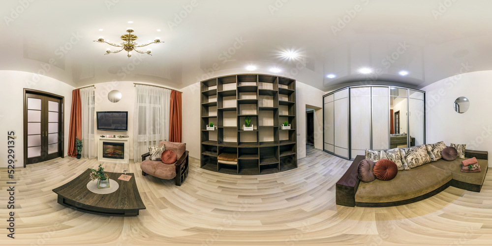 spherical hdri 360 panorama in interior of vip guest room hall in ...