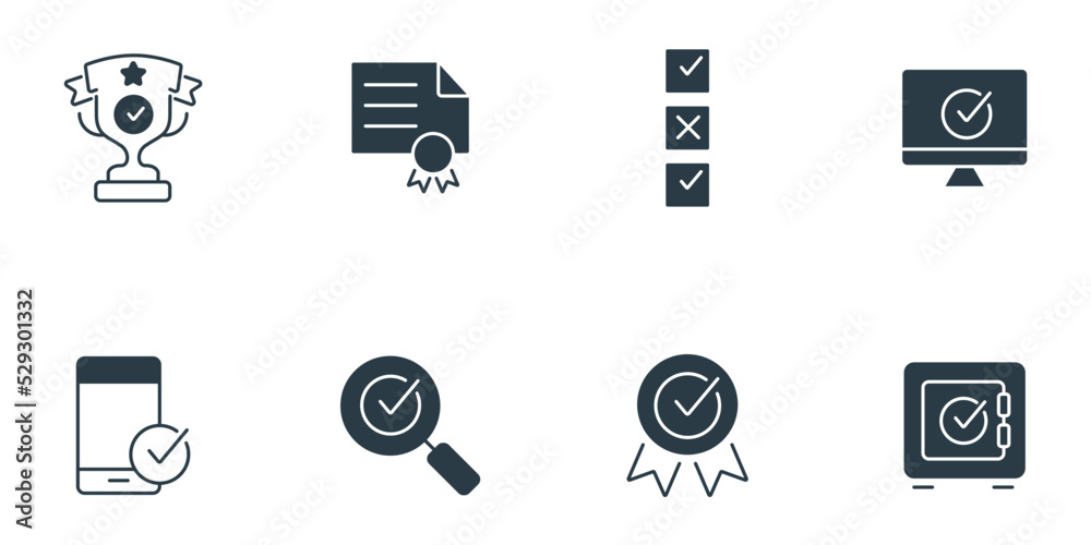 Check Marks icons set . Check Marks pack symbol vector elements for ...