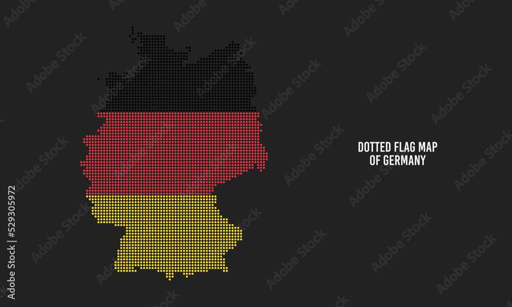 Dotted Flag Map of Germany Vector Illustration with Dark Background ...