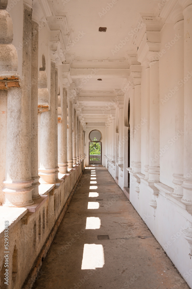 Diminishing perspective of old corridor in Kellie's Castle Stock Photo ...