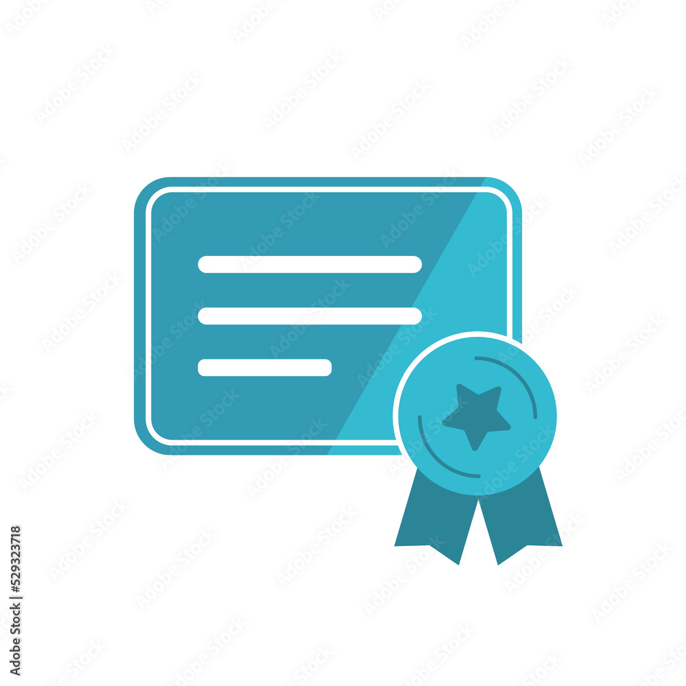 Accepted, certificate icon. Simple editable vector illustration. Blue ...