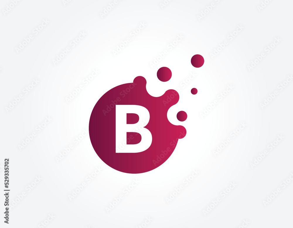Dots Letter B Logo. B Letter Design Vector with Dots. vector ...