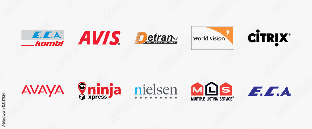 Service providing company brand logo collection. Biggest service ...