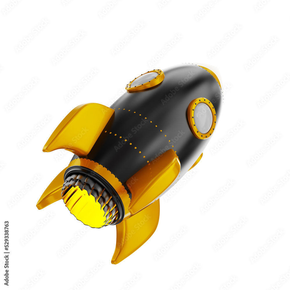 3d space rocket render png Stock Illustration | Adobe Stock