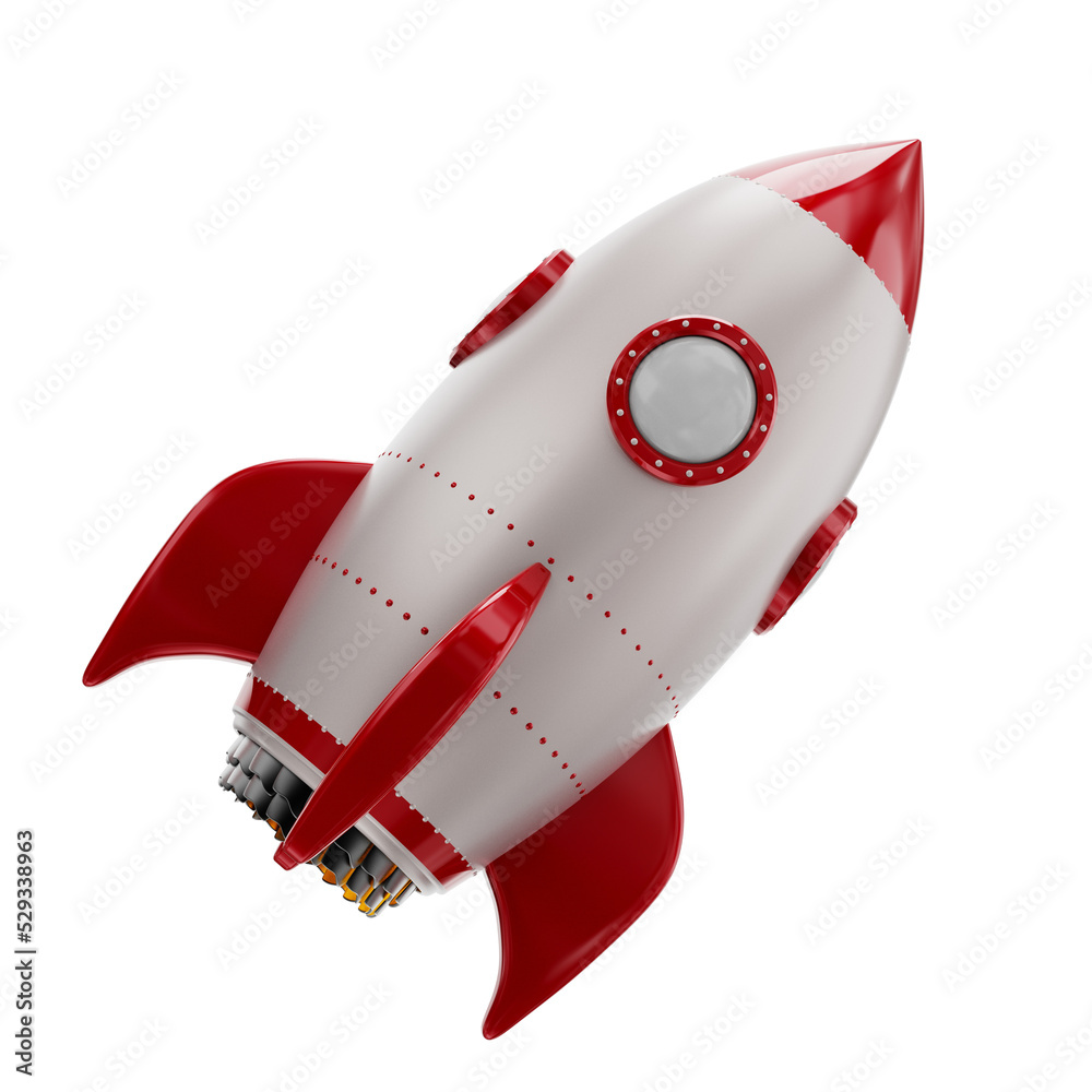 3d space rocket render png ilustração do Stock | Adobe Stock