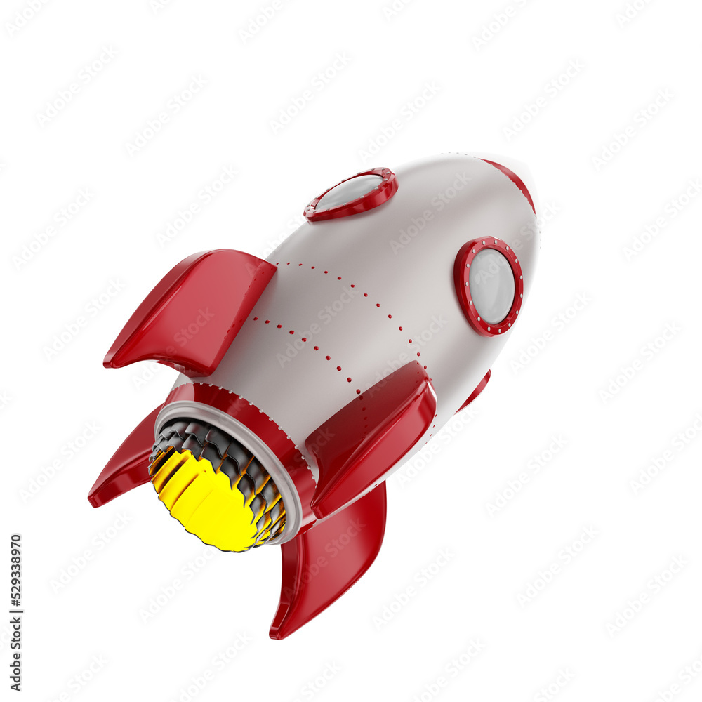 3d space rocket render png Stock Illustration | Adobe Stock