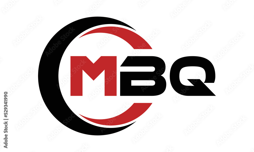 MBQ three letter swoosh logo design vector template | monogram logo ...