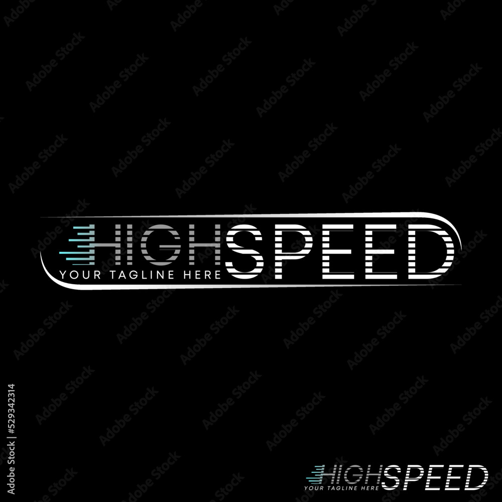 Simple and unique letter or word HIGH SPEED italic font with fast cut ...