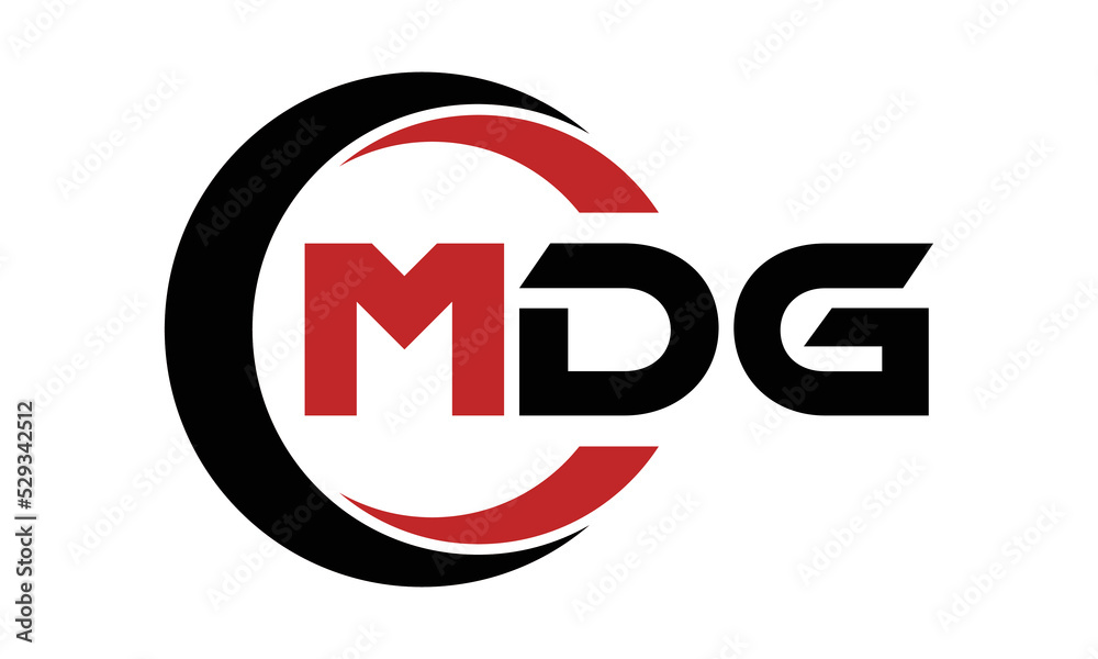 MDG three letter swoosh logo design vector template | monogram logo ...