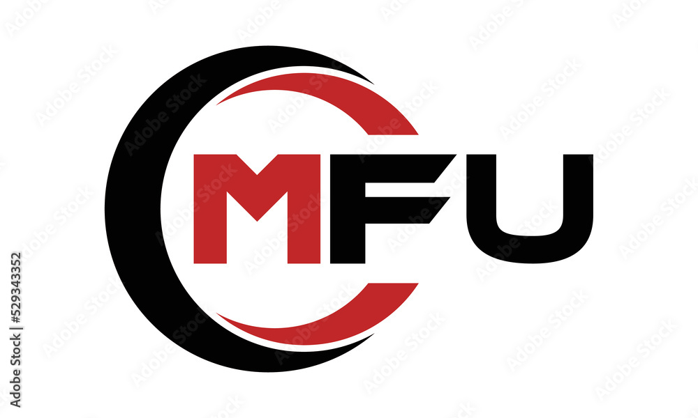 MFU three letter swoosh logo design vector template | monogram logo ...