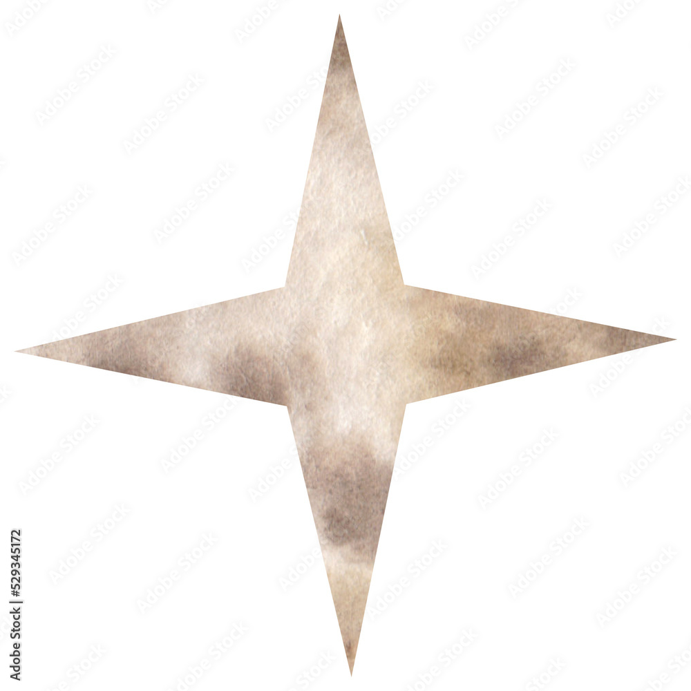 Beautiful watercolor star. Transparent PNG clipart for design Stock ...