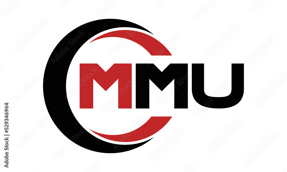 MMU three letter swoosh logo design vector template | monogram logo ...