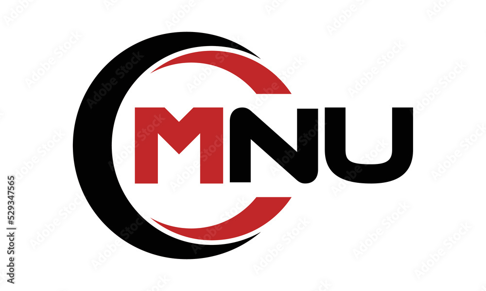 MNU three letter swoosh logo design vector template | monogram logo ...