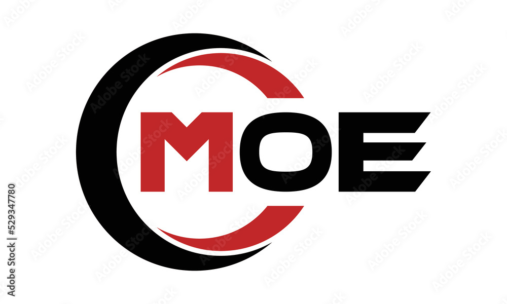 MOE three letter swoosh logo design vector template | monogram logo ...