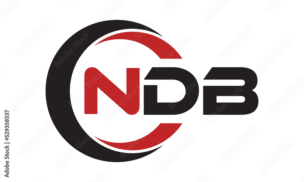NDB three letter swoosh logo design vector template | monogram logo ...