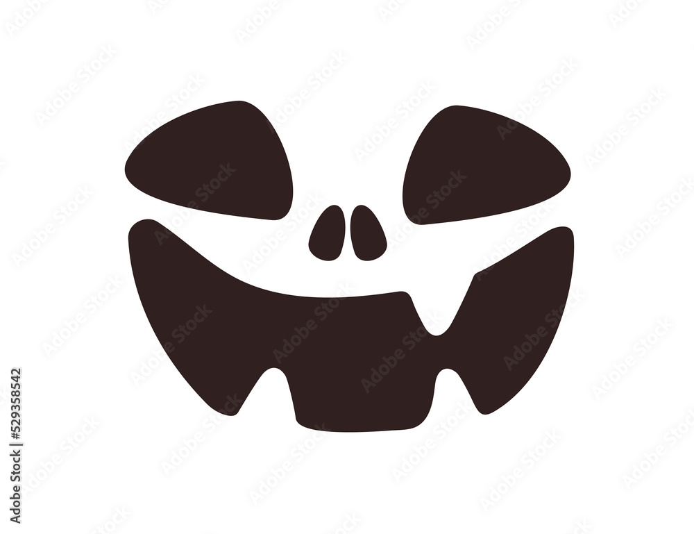 Happy Halloween face with scary creepy smile. Helloween monster stencil ...