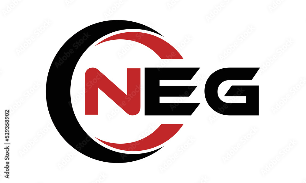 NEG three letter swoosh logo design vector template | monogram logo ...