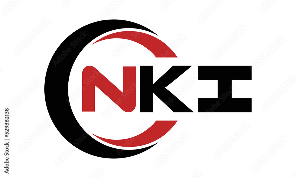NKI three letter swoosh logo design vector template | monogram logo ...