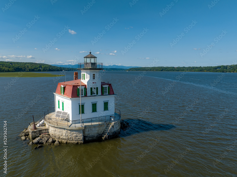 09/08/2022 - Town of Esopus, NY, Aerial image of the historic Esopus ...