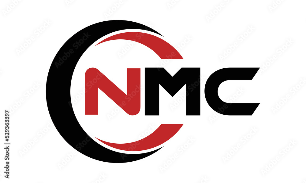 NMC three letter swoosh logo design vector template | monogram logo ...