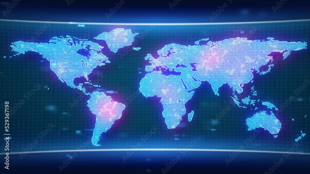 Vidéo Stock Global earth map Hologram map with high quality 3D ...
