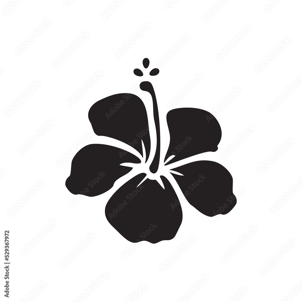 Hawaiian Flower Silhouette Vector
