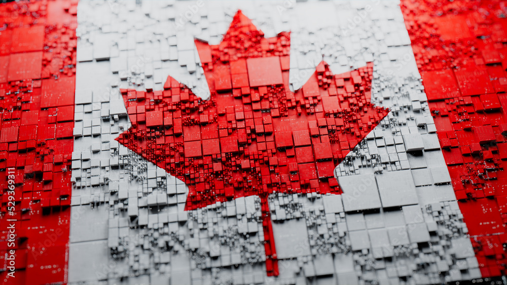 Flag of Canada rendered in a Futuristic 3D style. Canadian Innovation ...