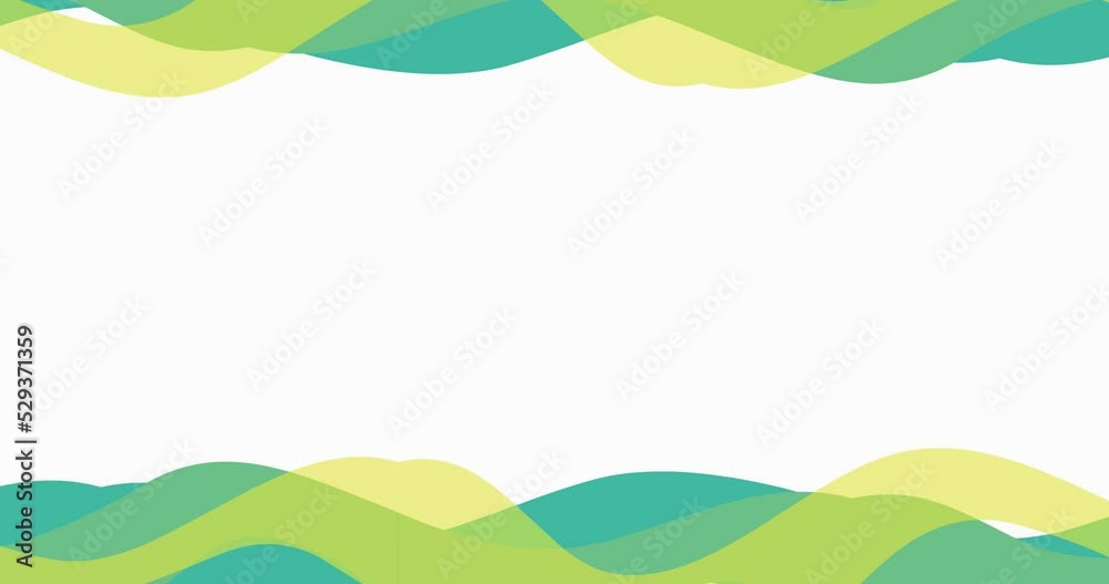 green wave frame animation background video above and below the screen ...