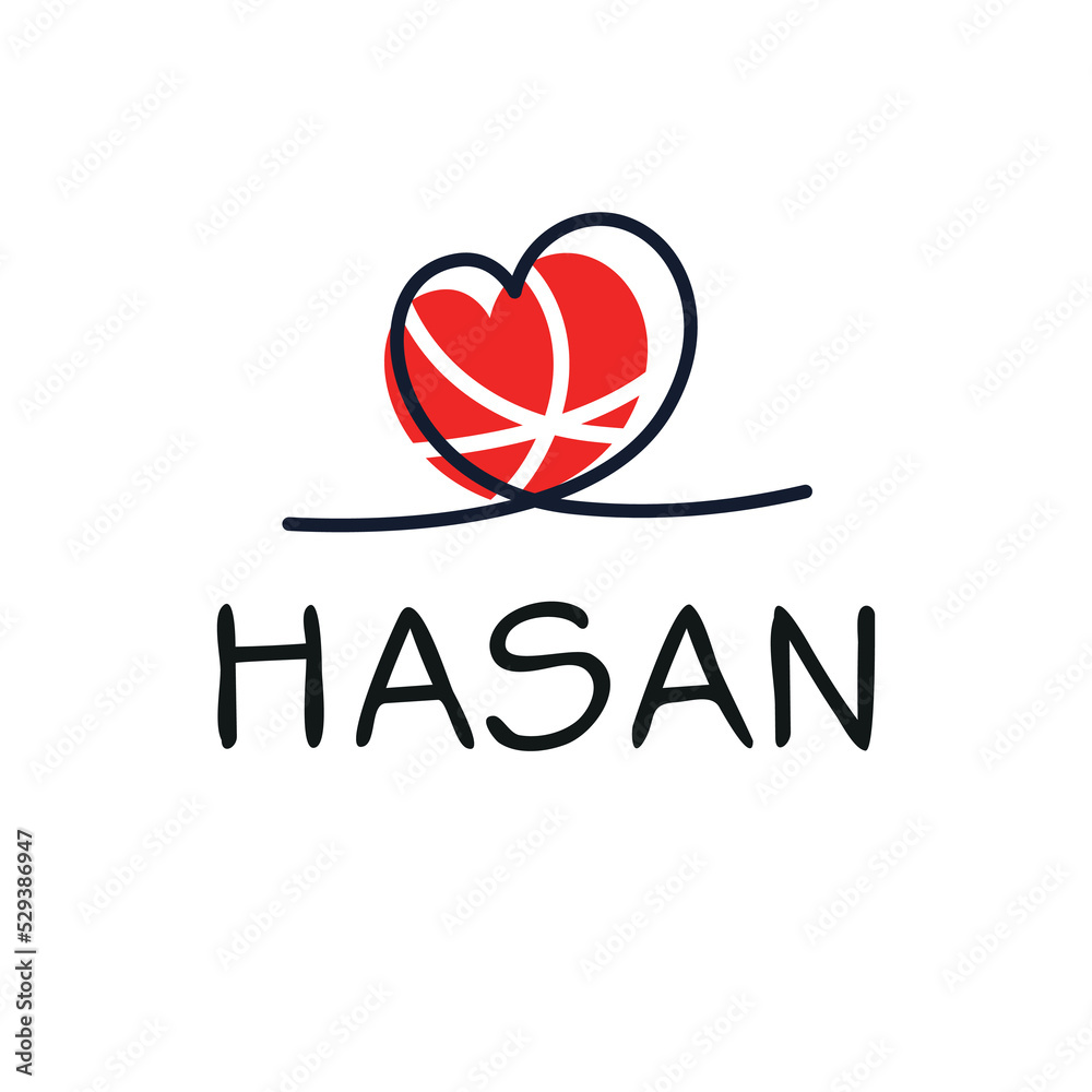 (Hasan) Calligraphy name, Vector illustration. Stock Vector | Adobe Stock