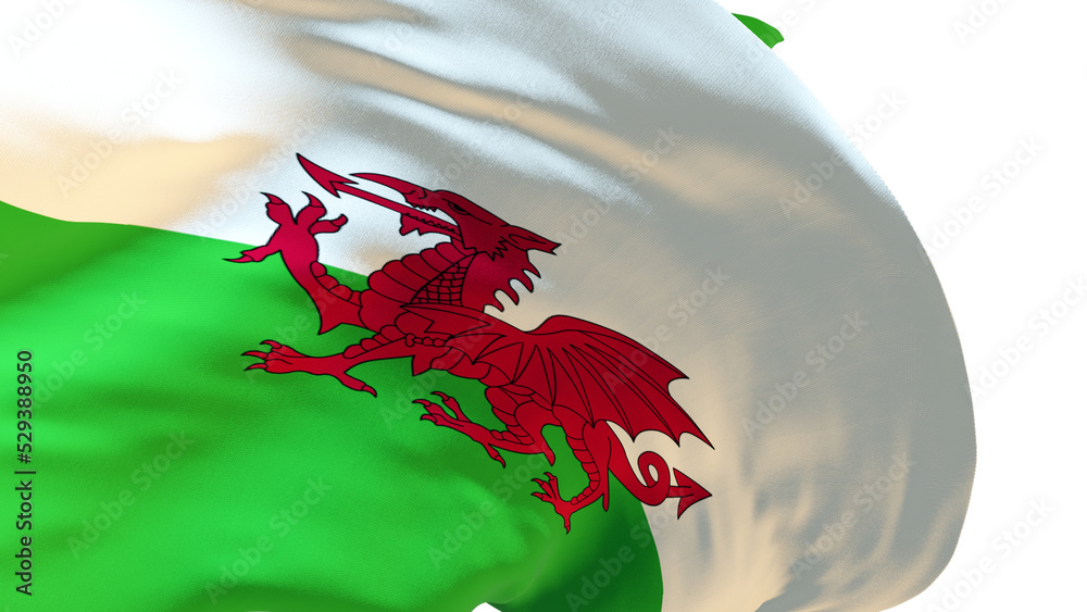 Wales flag on transparent background 4k Stock Illustration | Adobe Stock