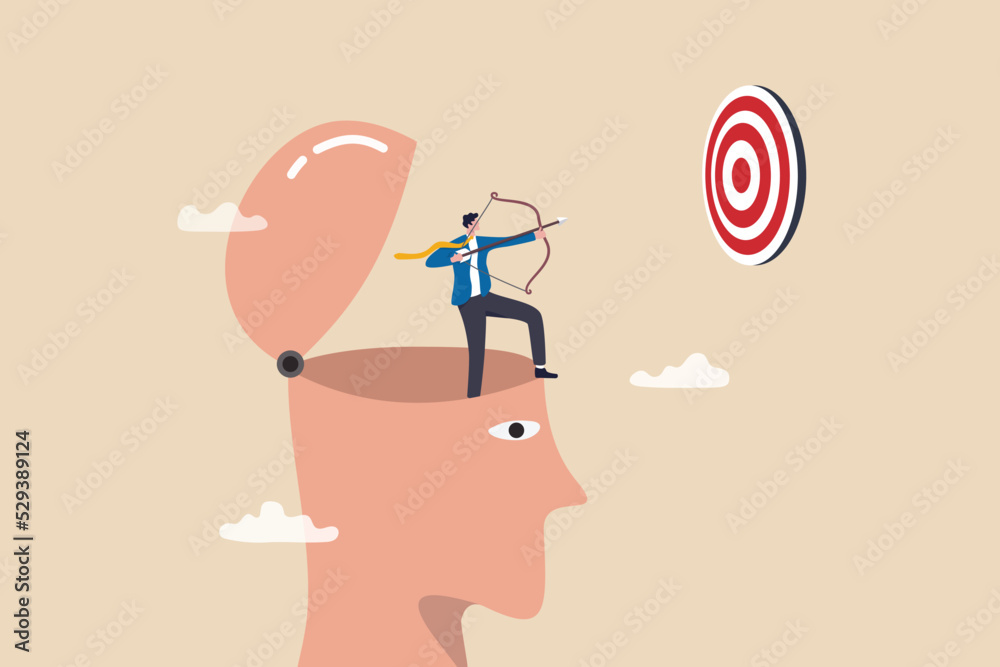 Success mindset, attitude to achieve goal or target, challenge to ...