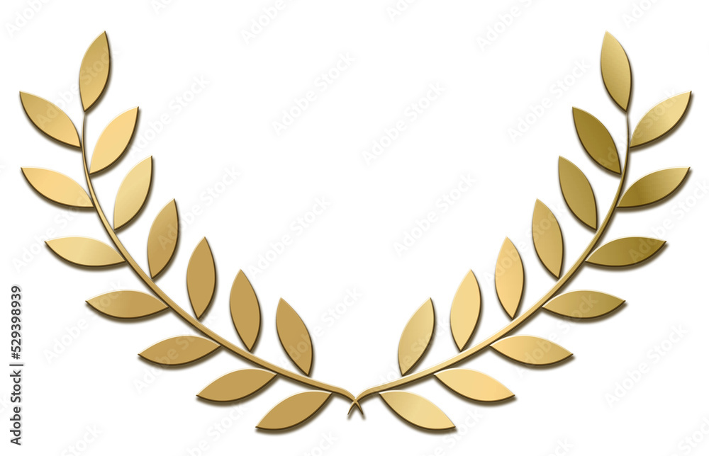 Gold PNG laurel wreath isolated Stock Illustration | Adobe Stock